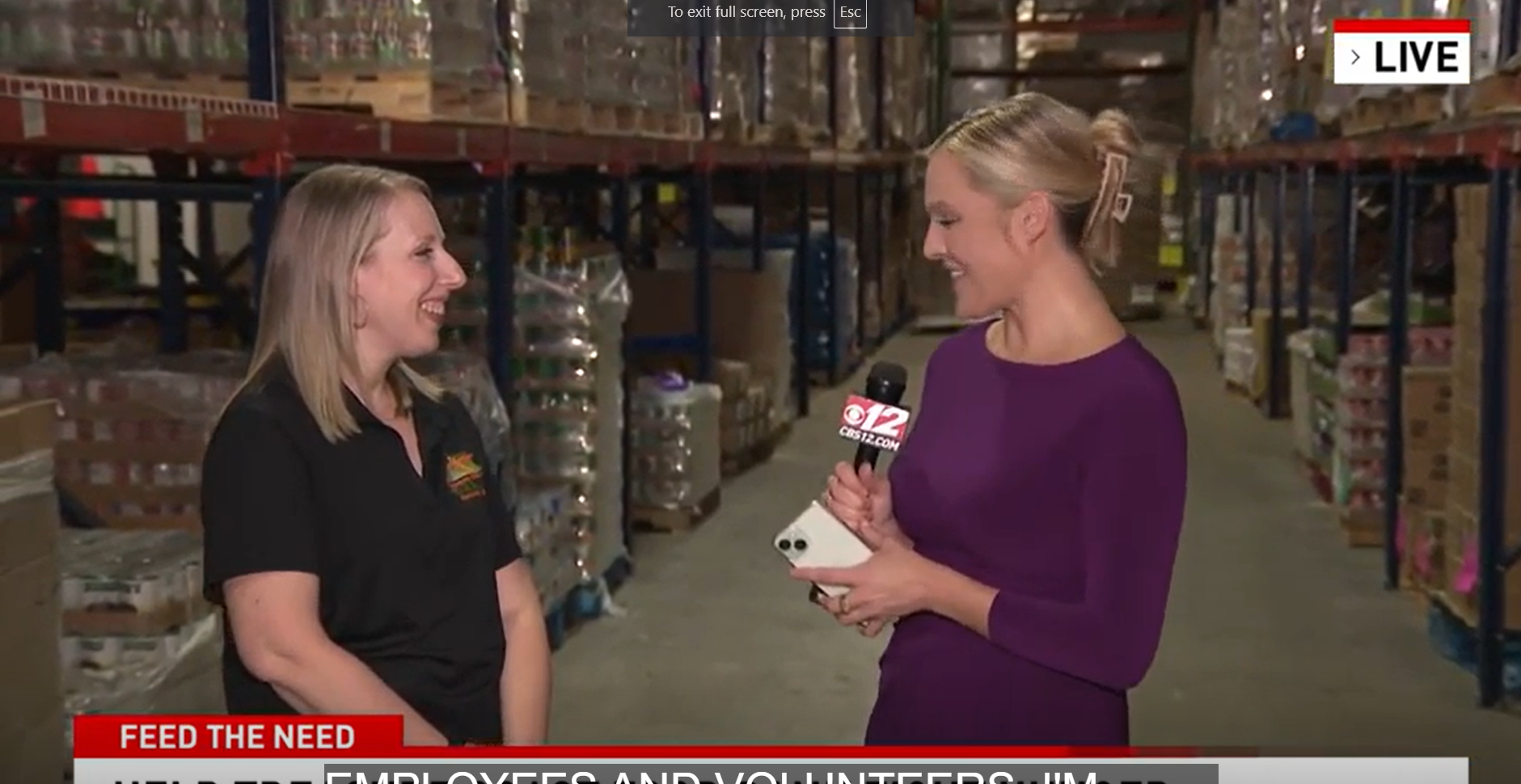 CBS12- Feed The Need Interview with Jessica Gosa Chief Development ...